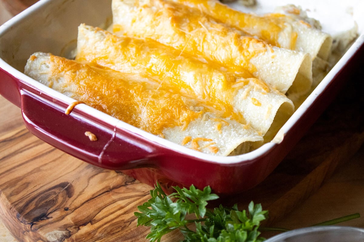 White Chicken Enchiladas: Easy Mexican Dinner — Homesteading Family